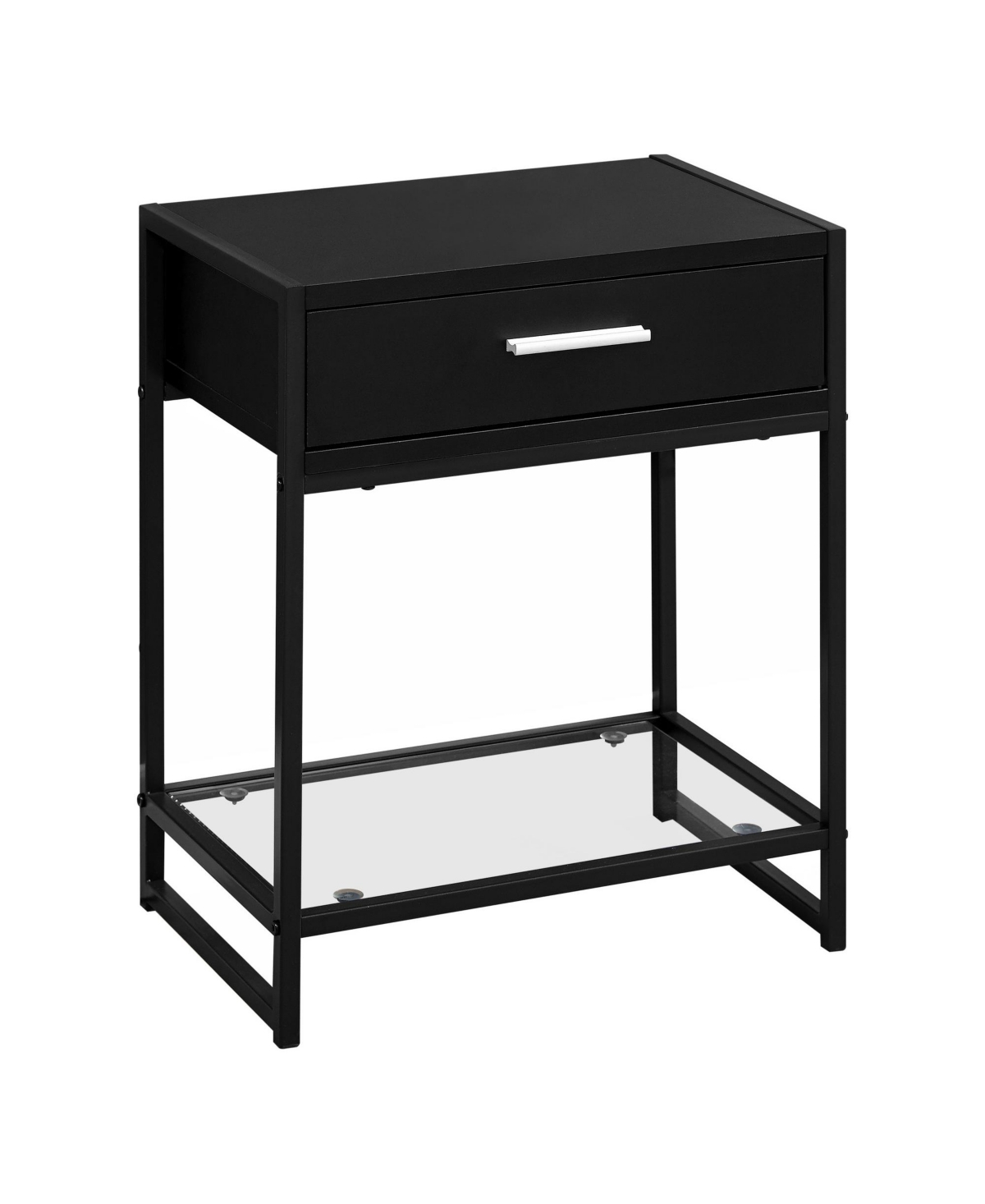 Click here for Contemporary End Table with Glass Top  Metal Frame... prices