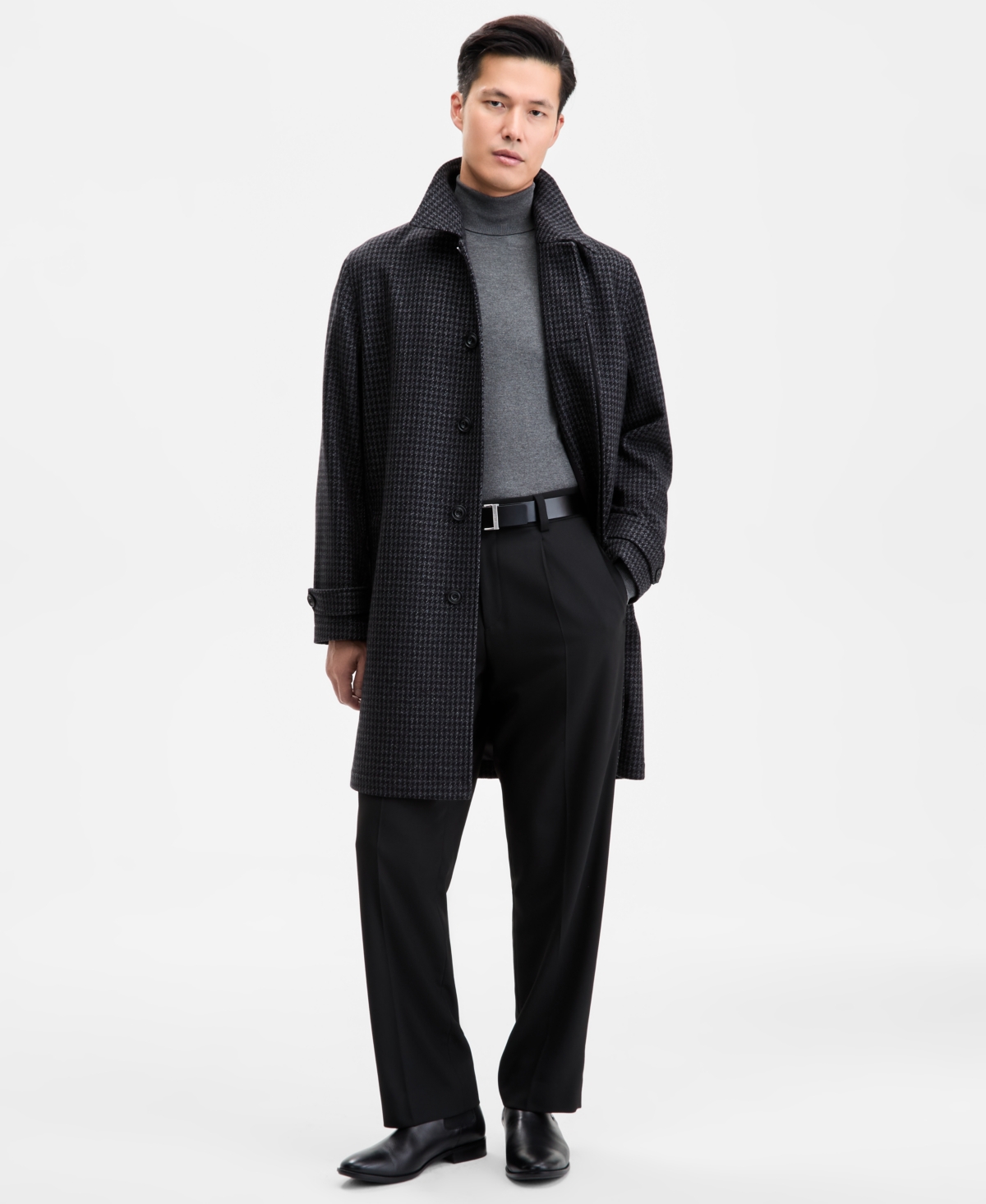 Click here for Hugo by Hugo Boss Mens Regular-Fit Houndstooth Ove... prices