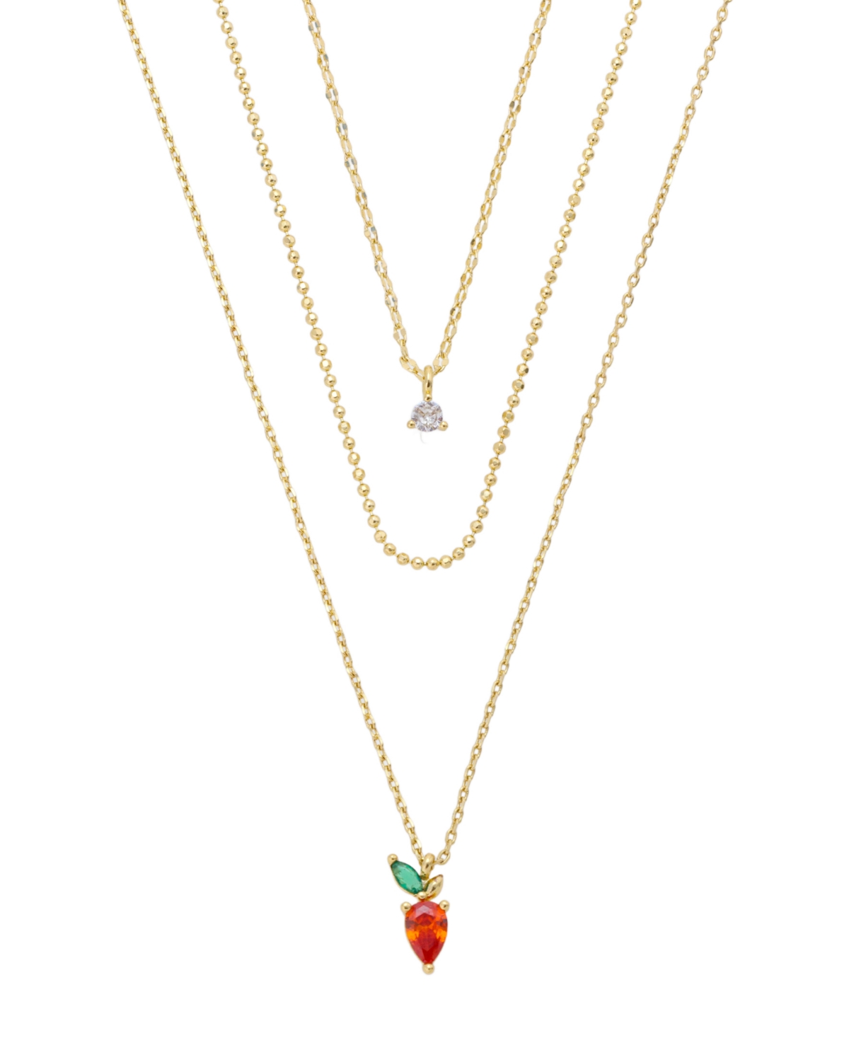 Click here for Unwritten Cubic Zirconia Strawberry Pendant Layere... prices