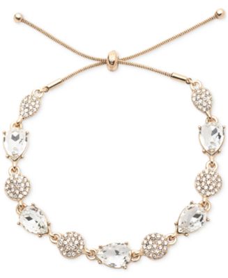 Givenchy Pavé Cluster & Pear-Shape Crystal Slider Bracelet - Macy's