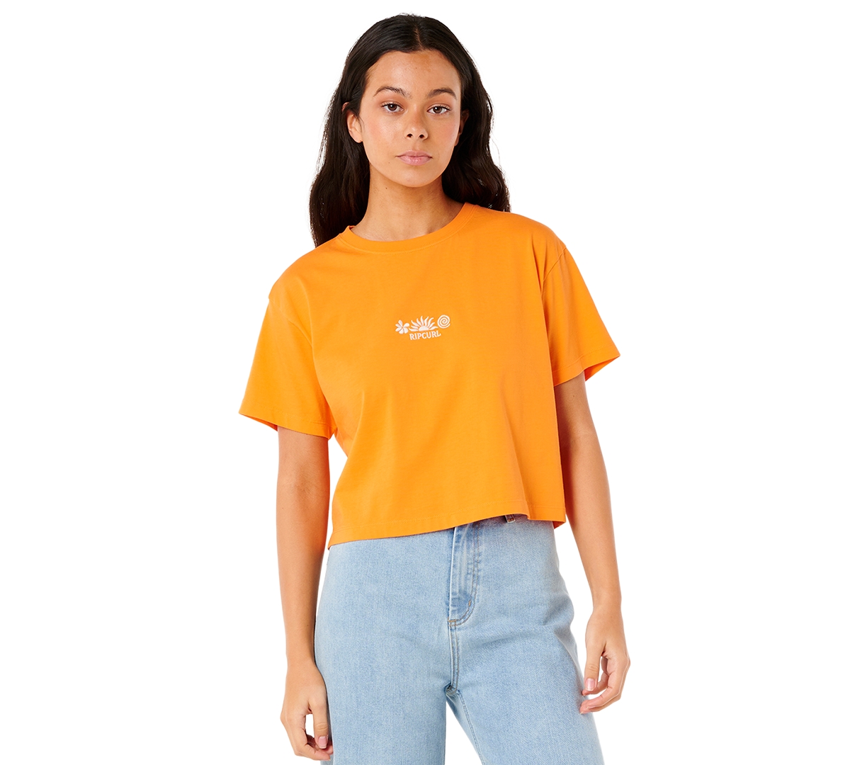 Click here for Rip Curl Juniors Tokens Cropped Cotton T-Shirt - L... prices