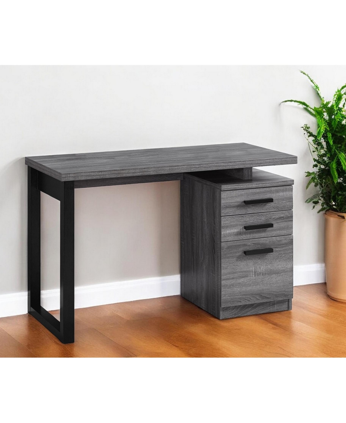 Click here for 24" Grey and Black Computer Desk With Three D... prices