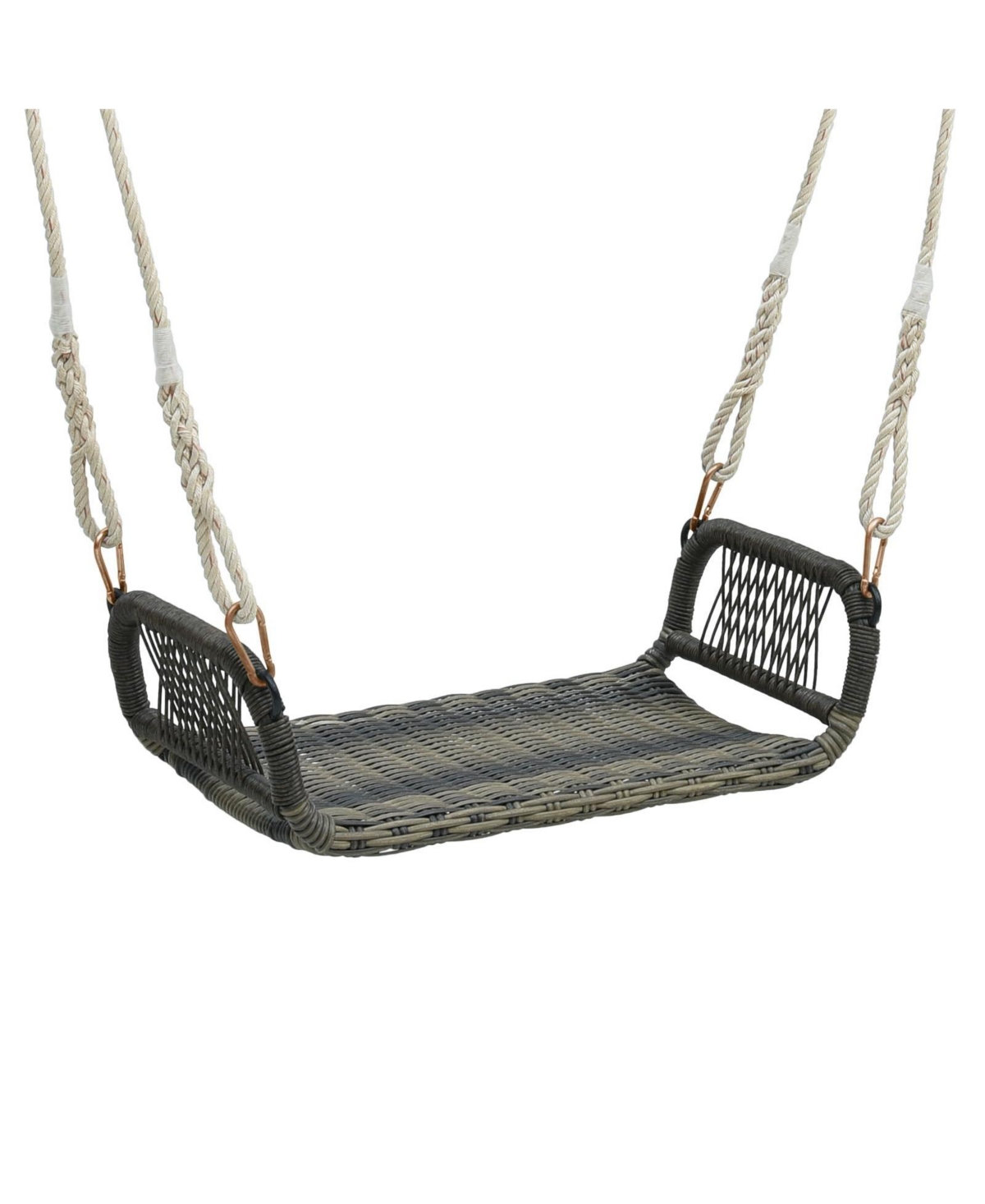 Click here for Wicker Porch Swing Seat with Cozy Armrests - Brown prices