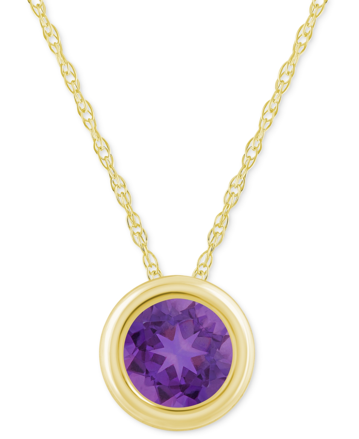 Click here for Gemstone Round 18 Pendant Necklace in 10k Yellow G... prices