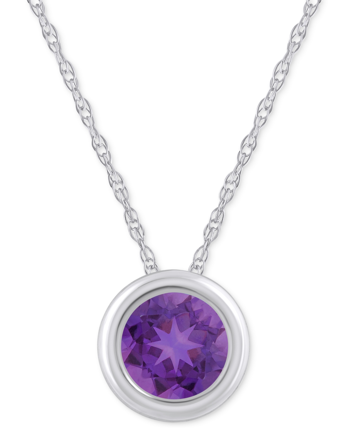 Click here for Gemstone Round 18 Pendant Necklace in 10k Yellow G... prices