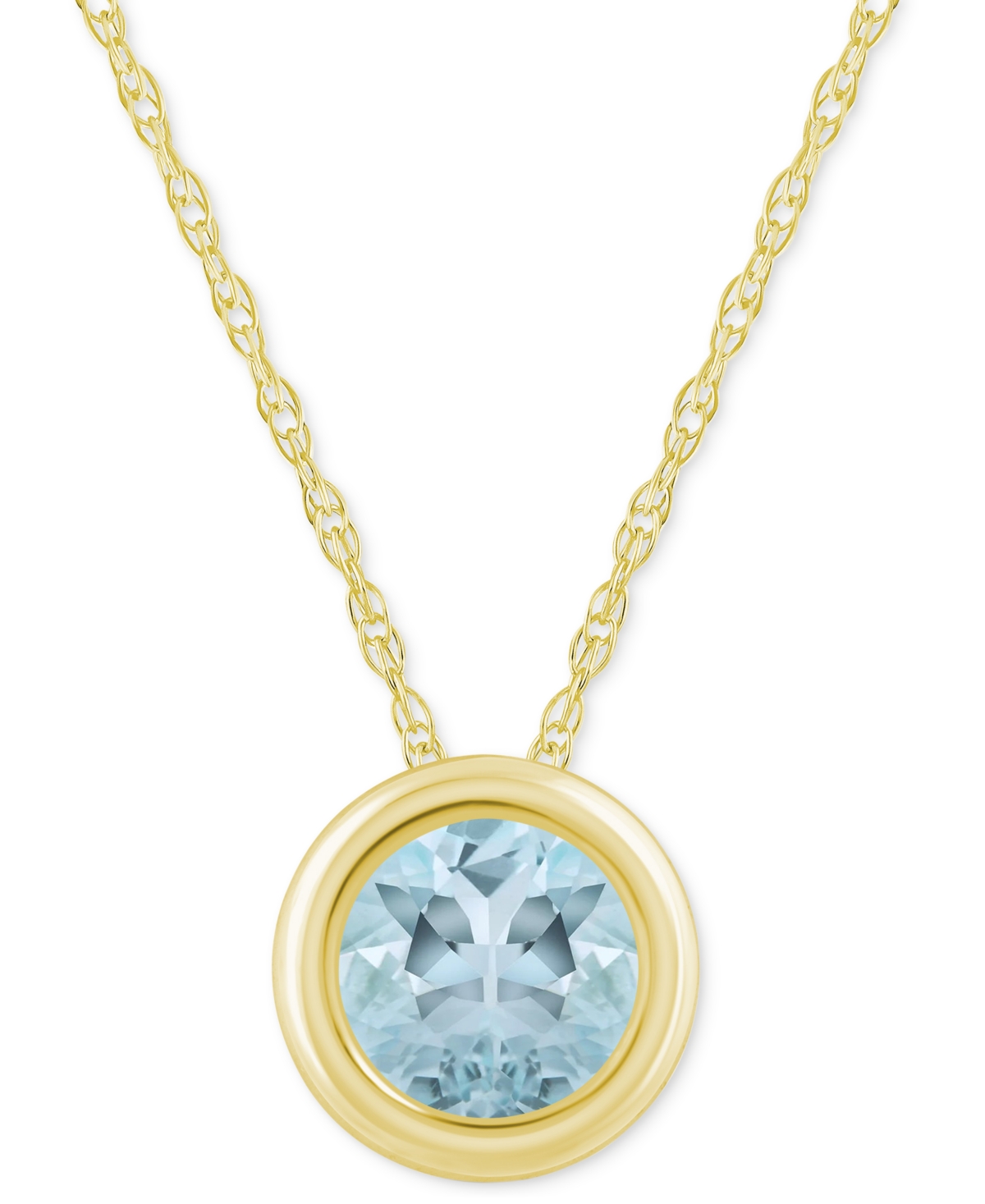 Click here for Gemstone Round 18 Pendant Necklace in 10k Yellow G... prices