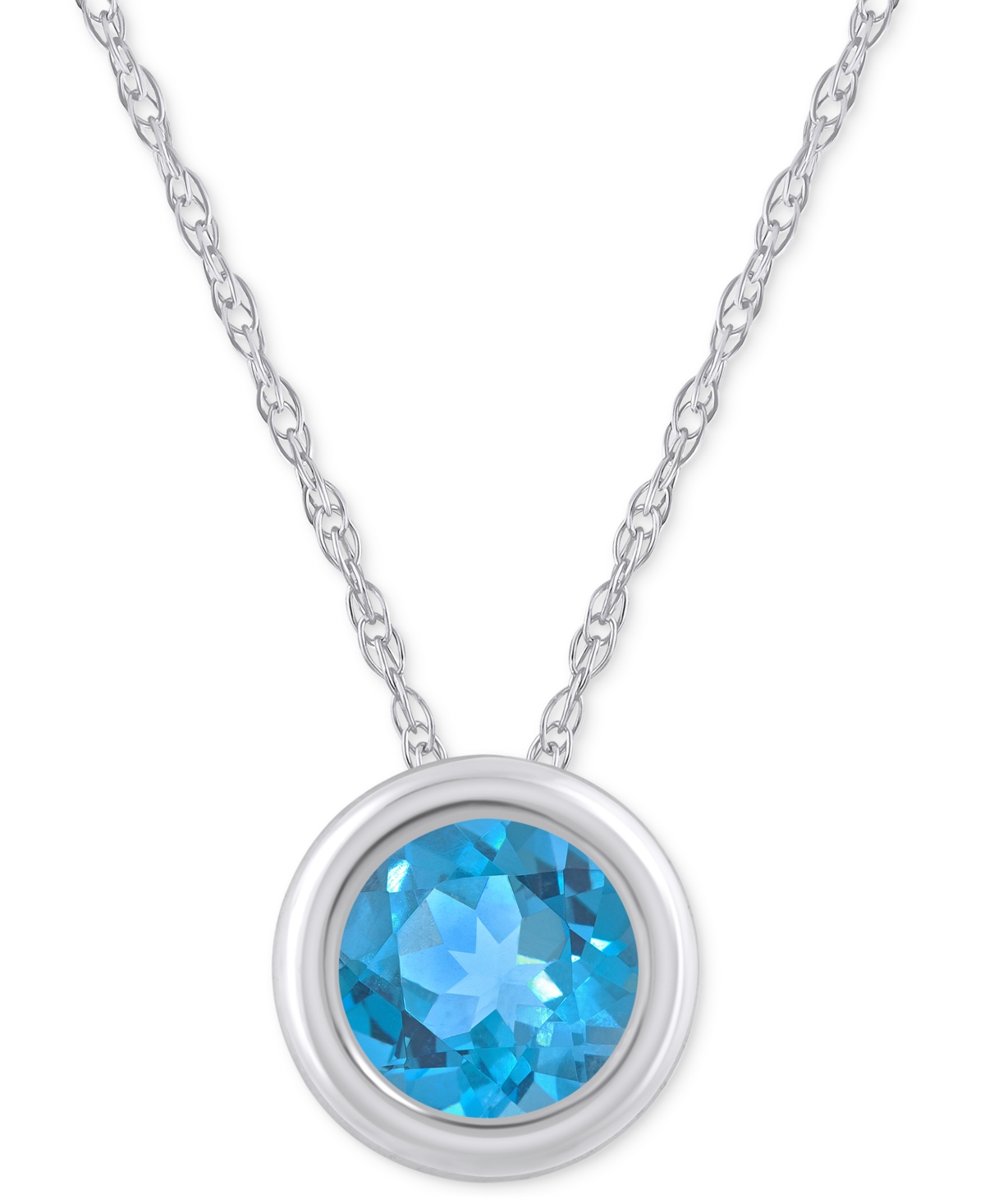 Click here for Gemstone Round 18 Pendant Necklace in 10k Yellow G... prices