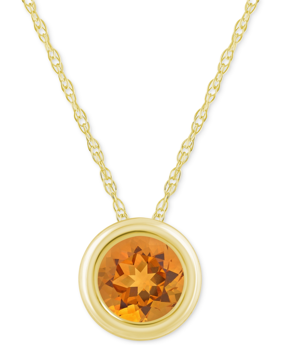 Click here for Gemstone Round 18 Pendant Necklace in 10k Yellow G... prices