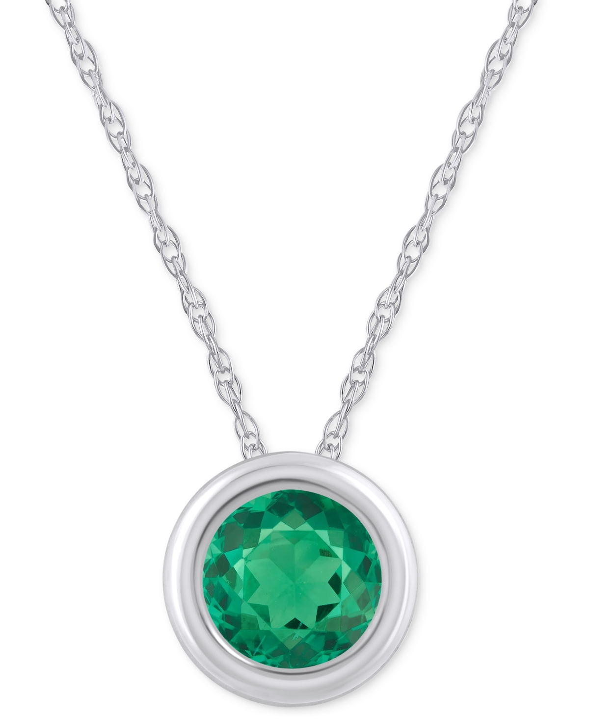 Click here for Gemstone Round 18 Pendant Necklace in 10k Yellow G... prices