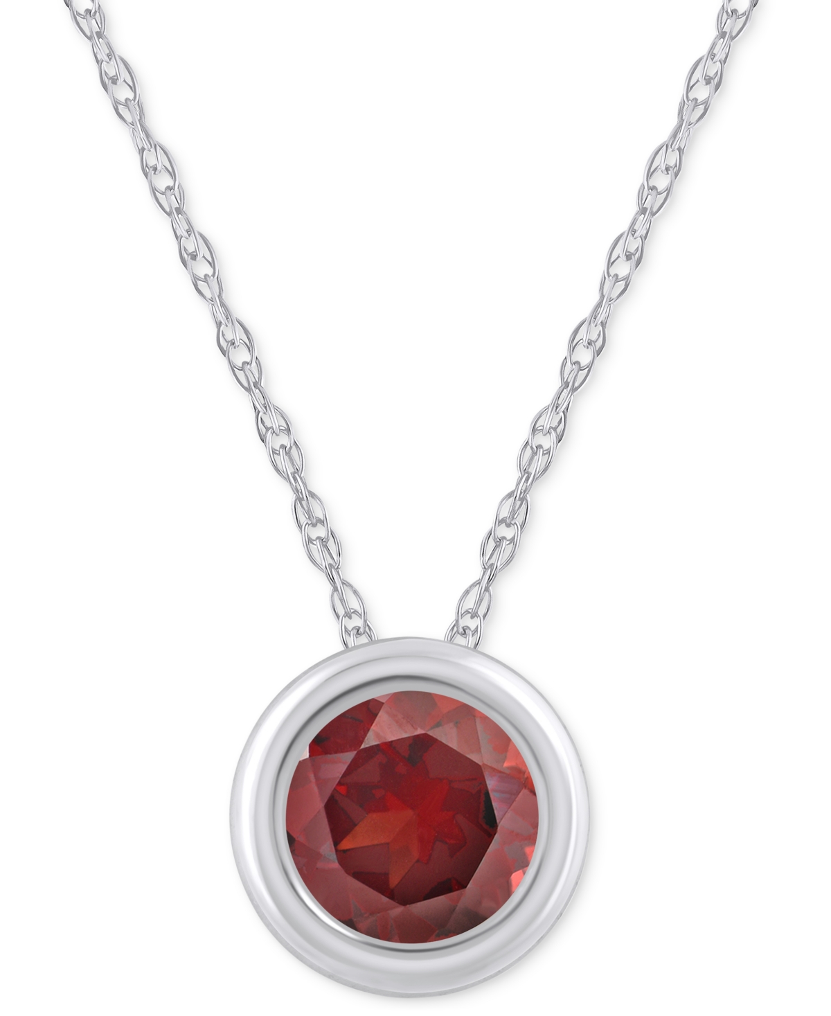 Click here for Gemstone Round 18 Pendant Necklace in 10k Yellow G... prices