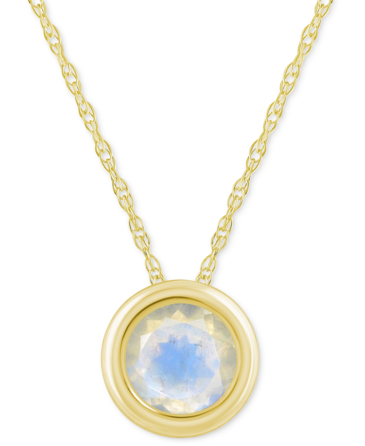 Click here for Gemstone Round 18 Pendant Necklace in 10k Yellow G... prices