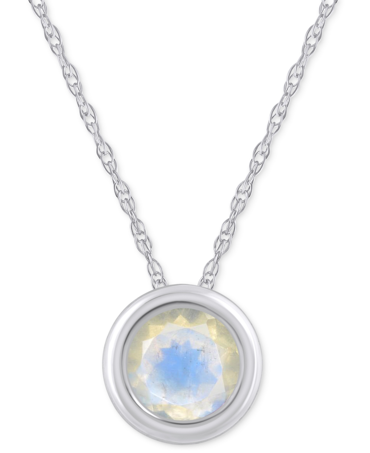 Click here for Gemstone Round 18 Pendant Necklace in 10k Yellow G... prices