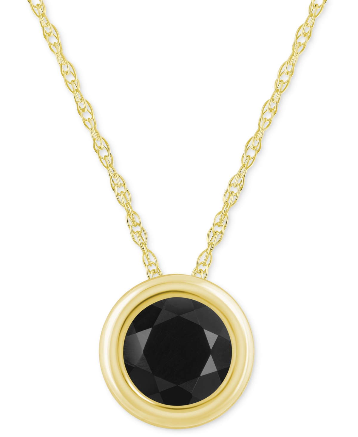 Click here for Gemstone Round 18 Pendant Necklace in 10k Yellow G... prices