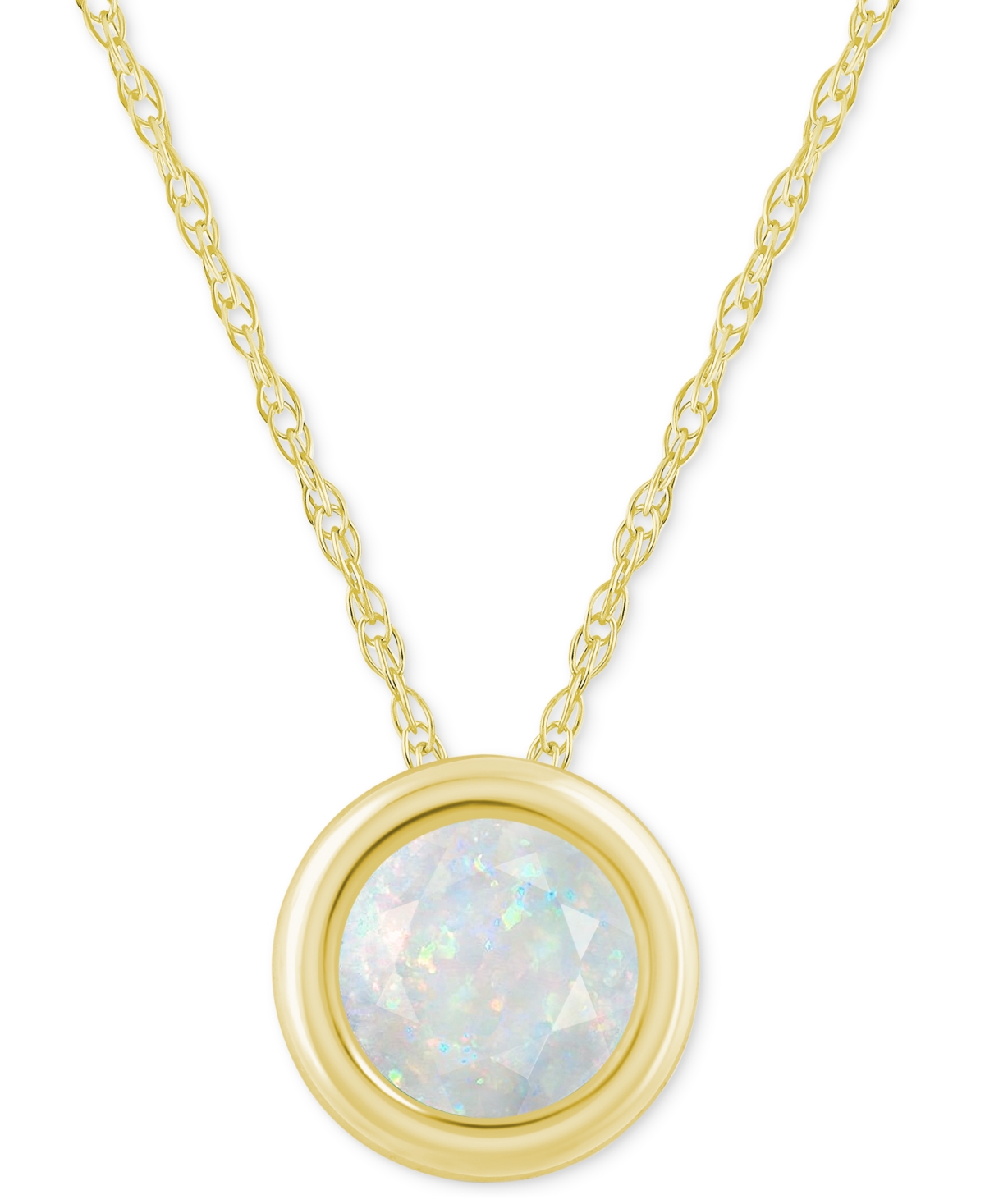 Click here for Gemstone Round 18 Pendant Necklace in 10k Yellow G... prices