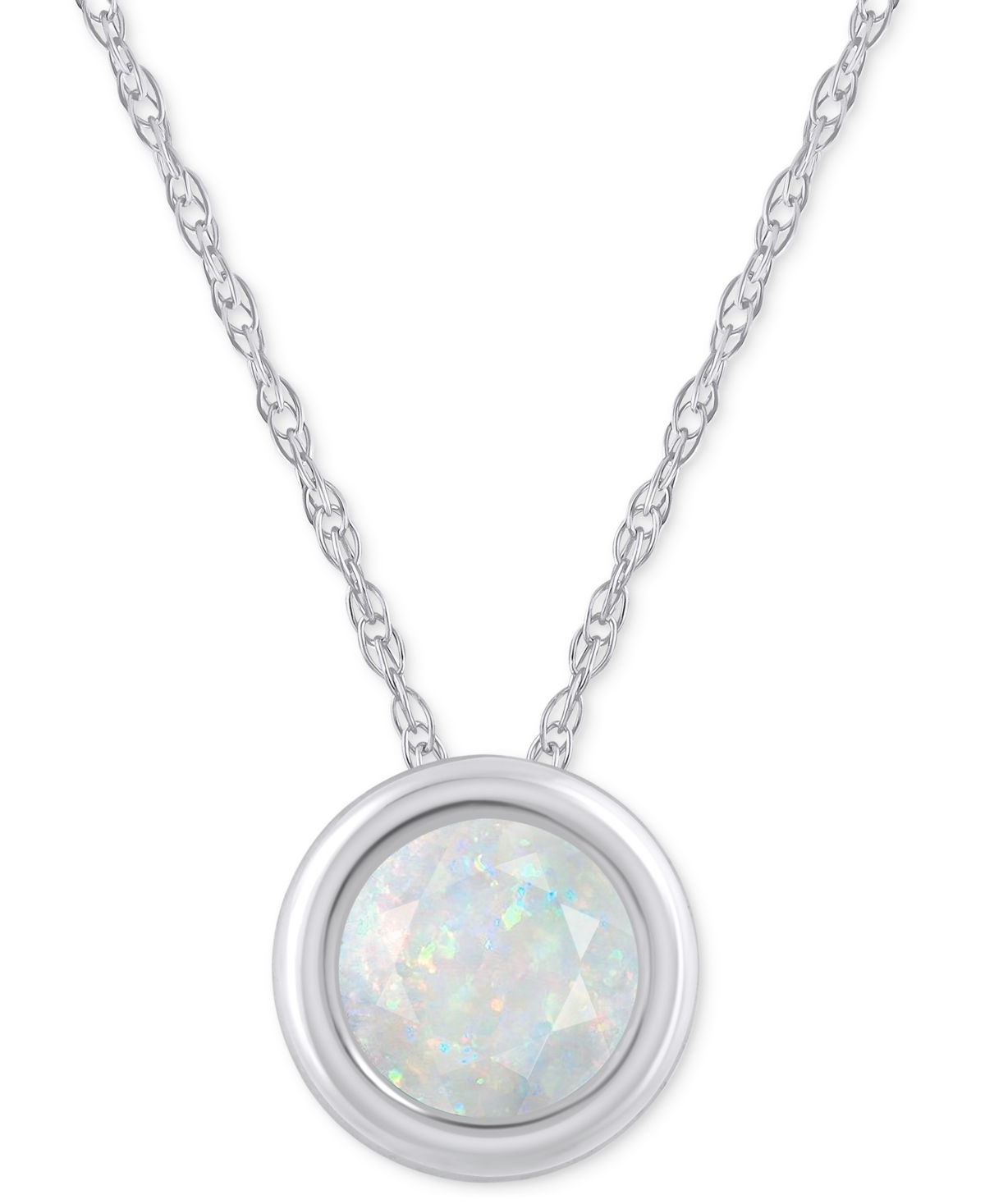 Click here for Gemstone Round 18 Pendant Necklace in 10k Yellow G... prices