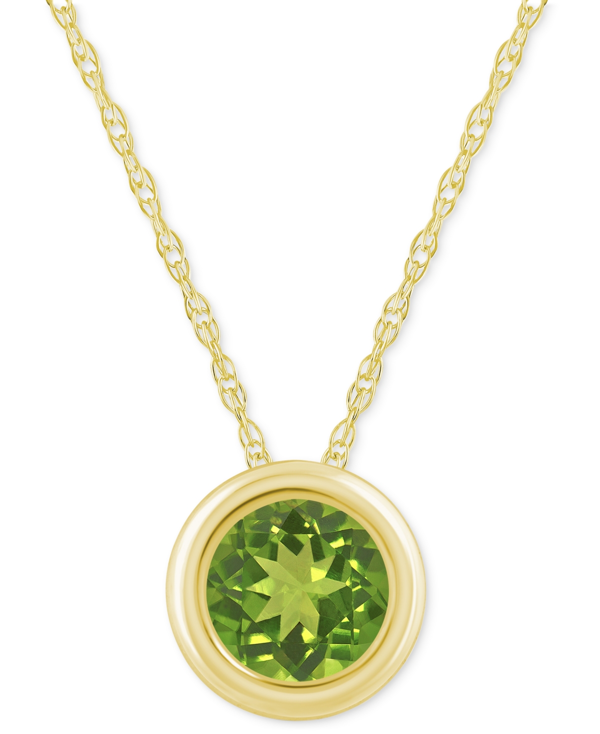 Click here for Gemstone Round 18 Pendant Necklace in 10k Yellow G... prices