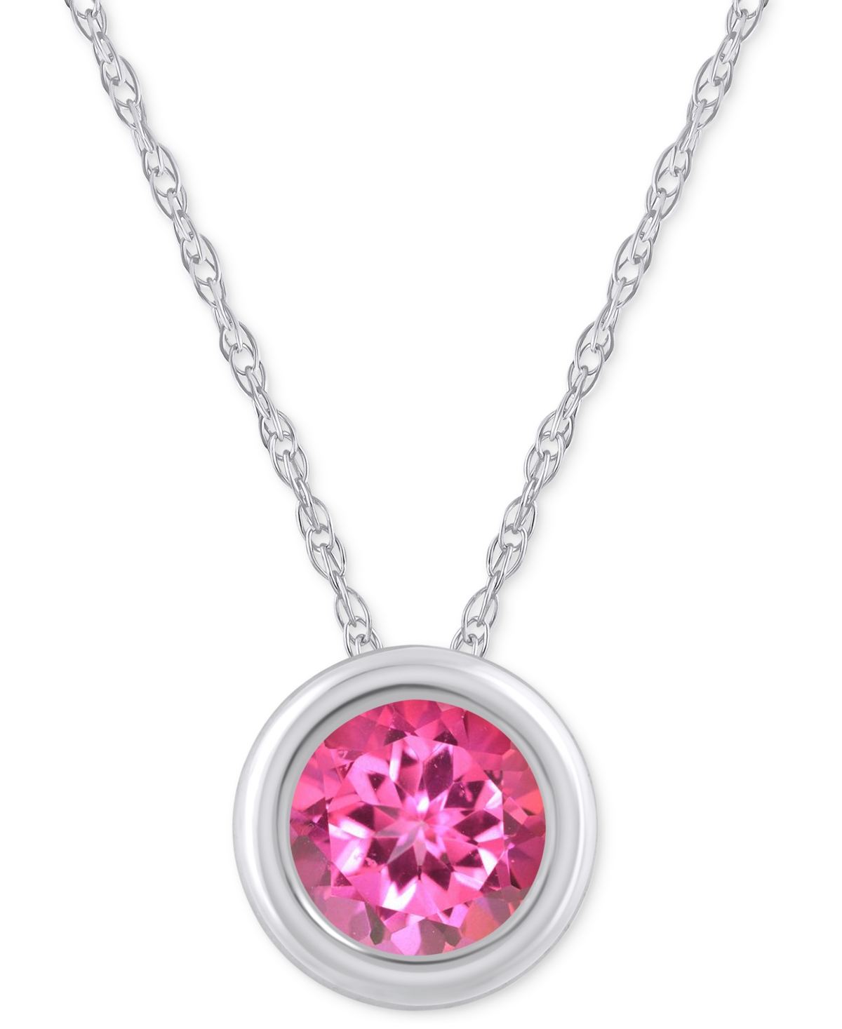 Click here for Gemstone Round 18 Pendant Necklace in 10k Yellow G... prices