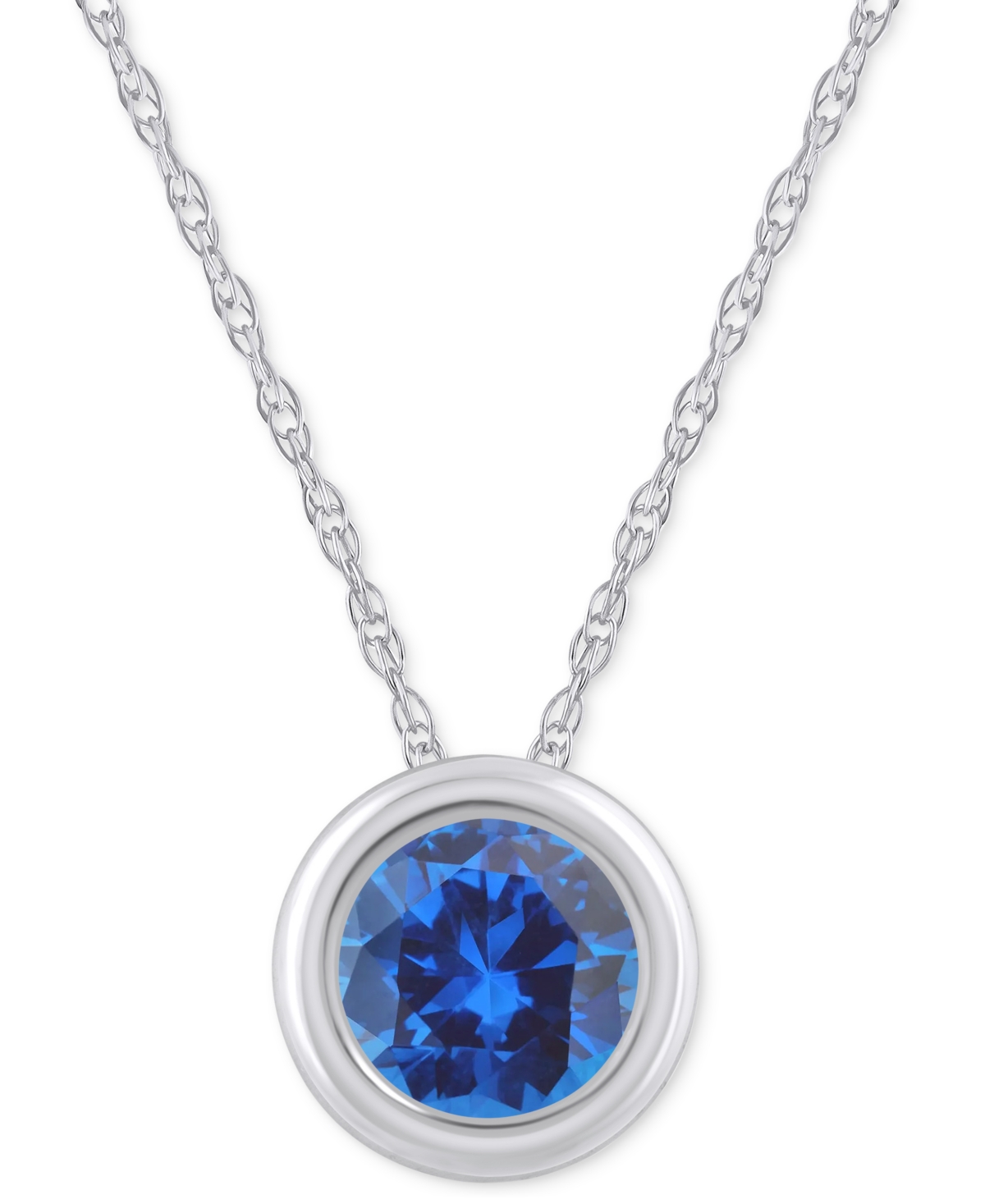 Click here for Gemstone Round 18 Pendant Necklace in 10k Yellow G... prices