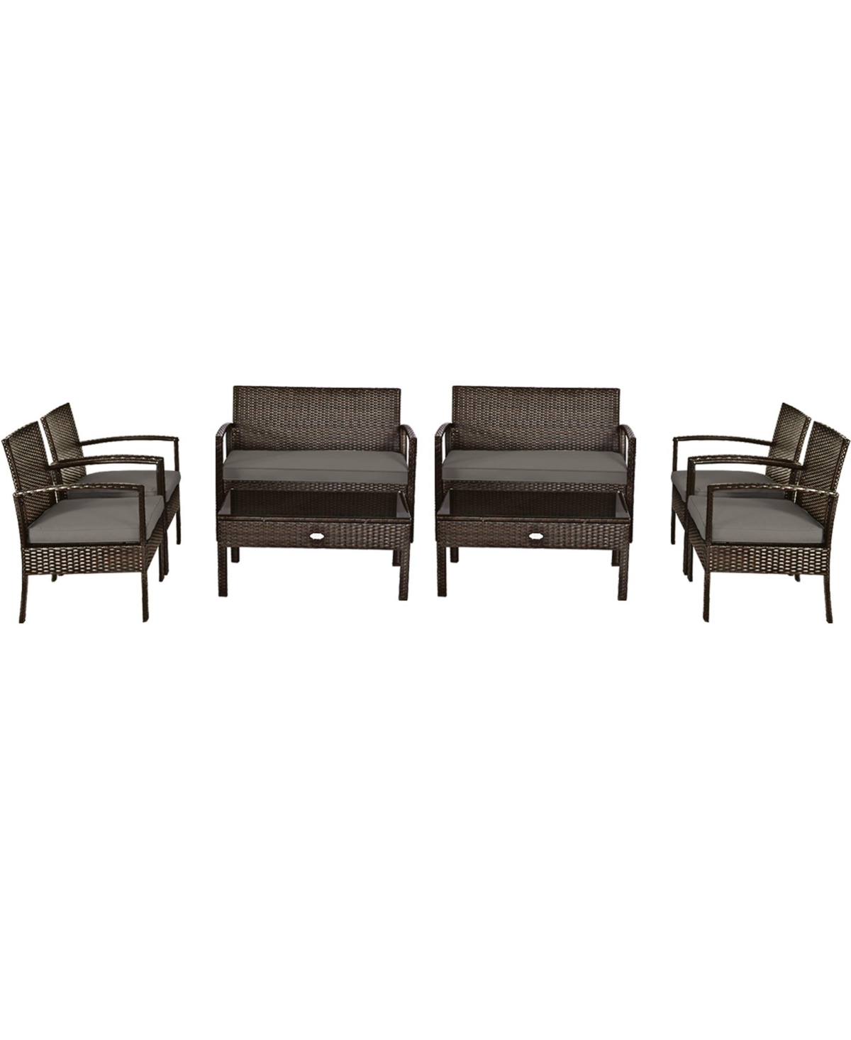 Click here for Gymax 8PCS Rattan Patio Conversation Set Outdoor F... prices