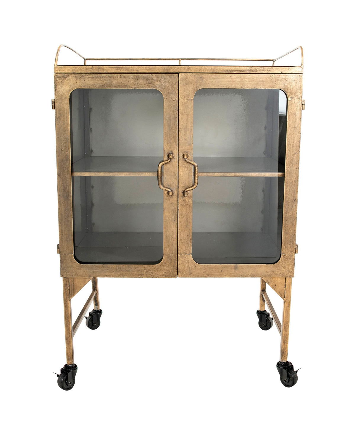 Click here for Creative Co-op 16.1 Metal Vintage Bar Cabinet - Br... prices