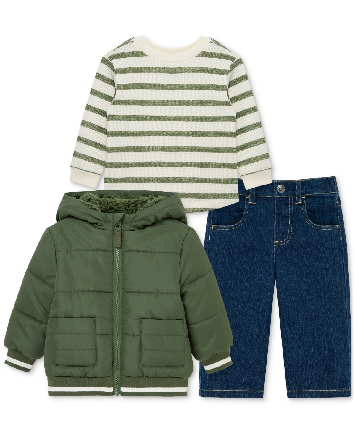 Click here for Little Me Baby Boys Hooded Jacket  Striped T-Shirt... prices