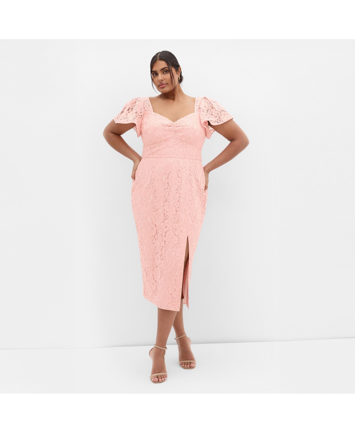 Click here for City Chic Plus Size Maisie Lace Midi Dress - Balle... prices