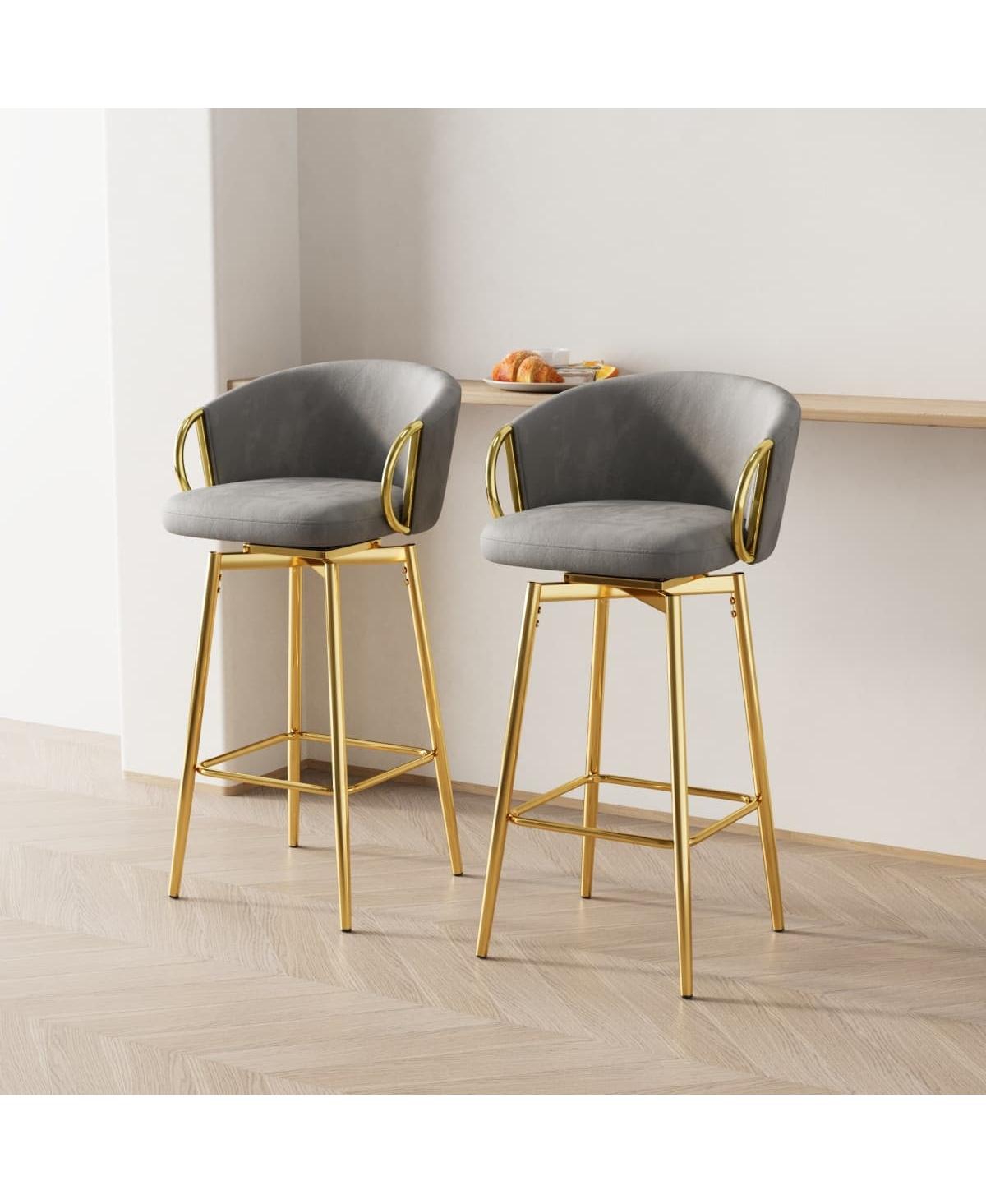 Click here for Set of 2 Modern 30 Inch Swivel Bar Stools with Uph... prices