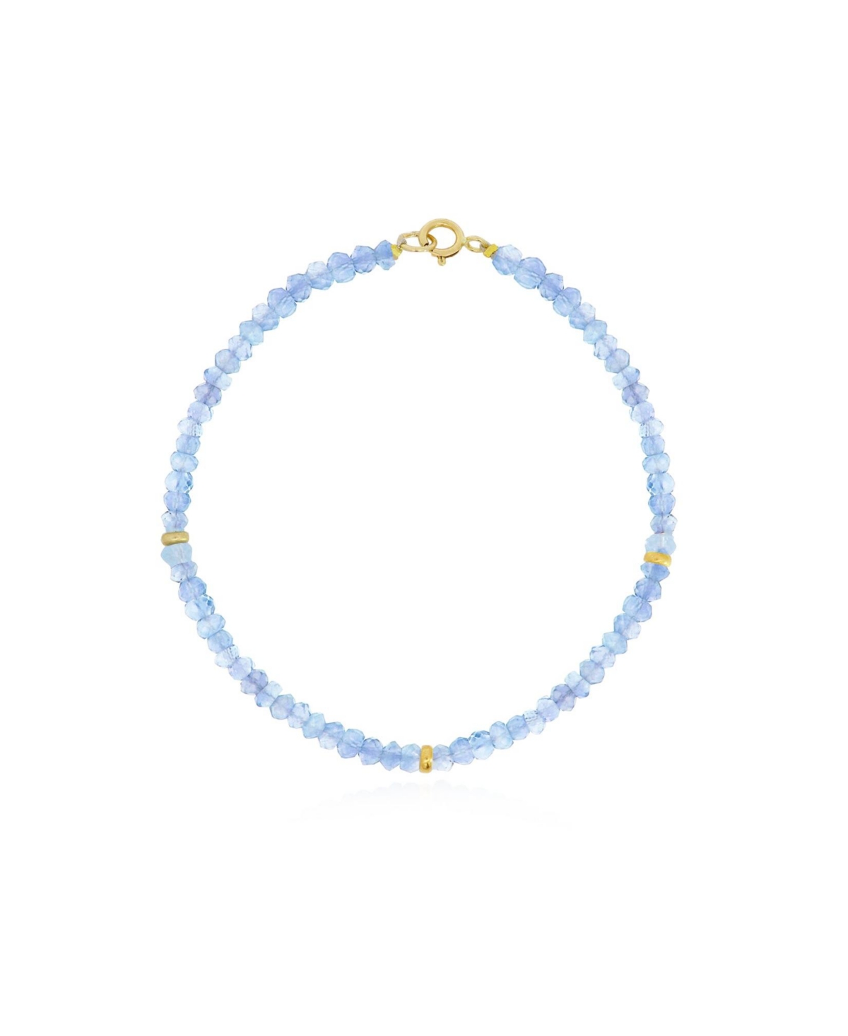 Click here for The Lovery Blue Topaz Bead Bracelet 14K Gold - Blu... prices