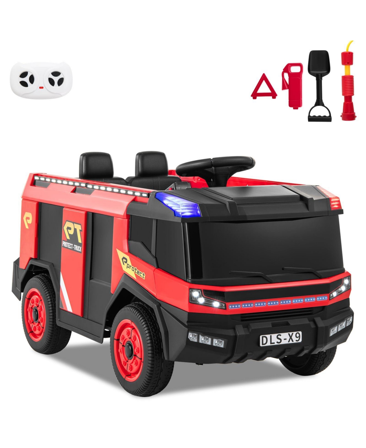 Click here for 12V Kids Ride on Fire Truck 2-Seater with Remote C... prices