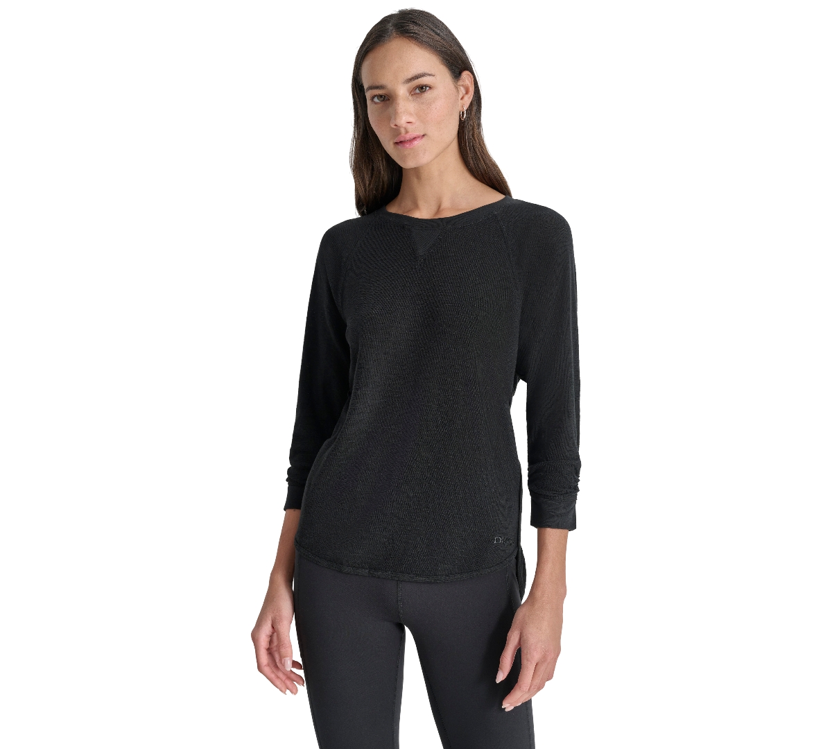 Click here for Dkny Womens Mini Slub Waffle Three Quarter Sleeve... prices