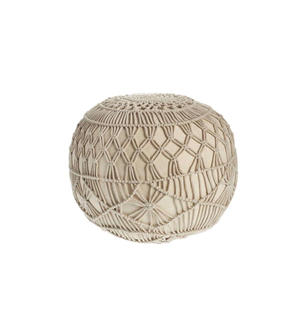 Click here for 20" Cream 100 Cotton Ottoman - Multi prices
