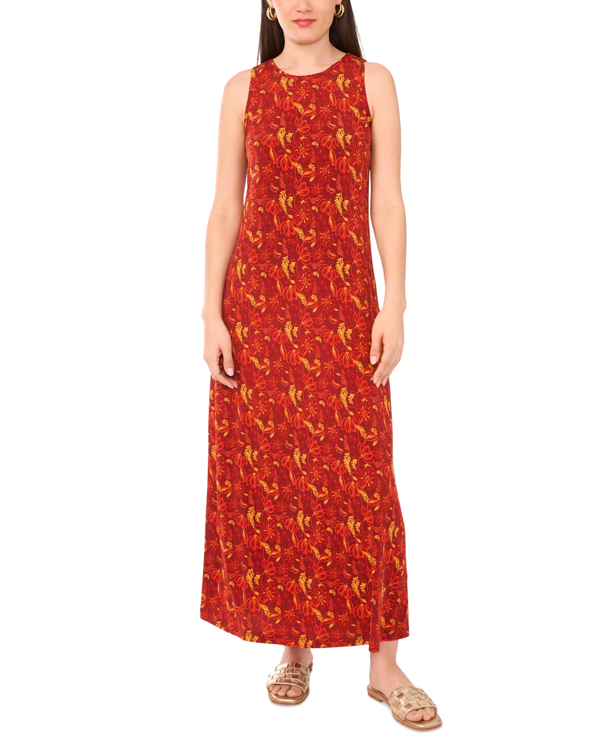 Click here for Vince Camuto Womens Printed Keyhole Maxi Dress - C... prices
