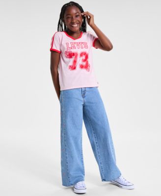 Click here for Levis Big Girls Sporty V Neck T Shirt High Rise Ba... prices