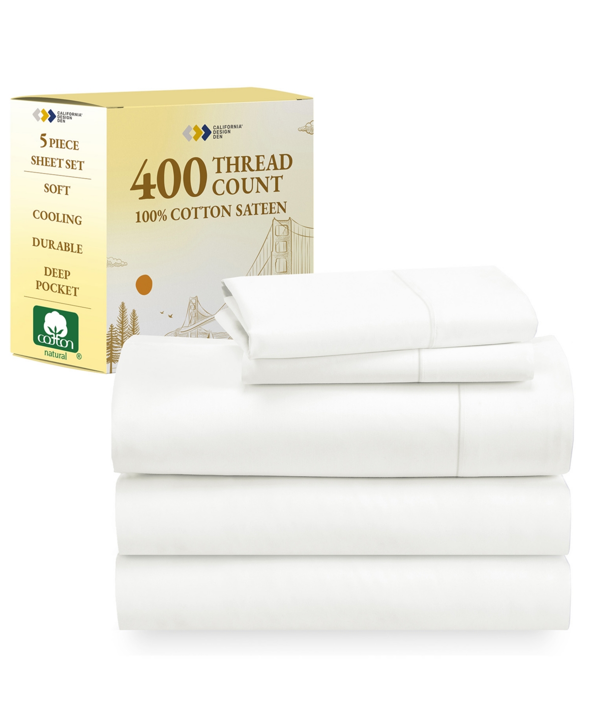 Click here for Soft Cotton Sheet Set - 400 Thread Count 100 Cotto... prices