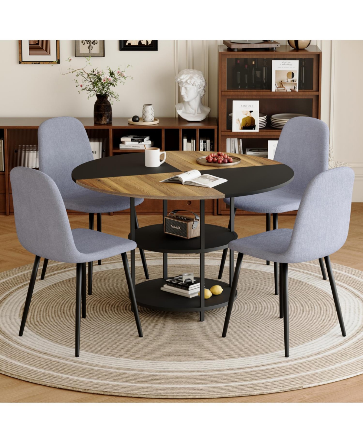 Click here for Streamdale 47" Round Dining Set Table with St... prices