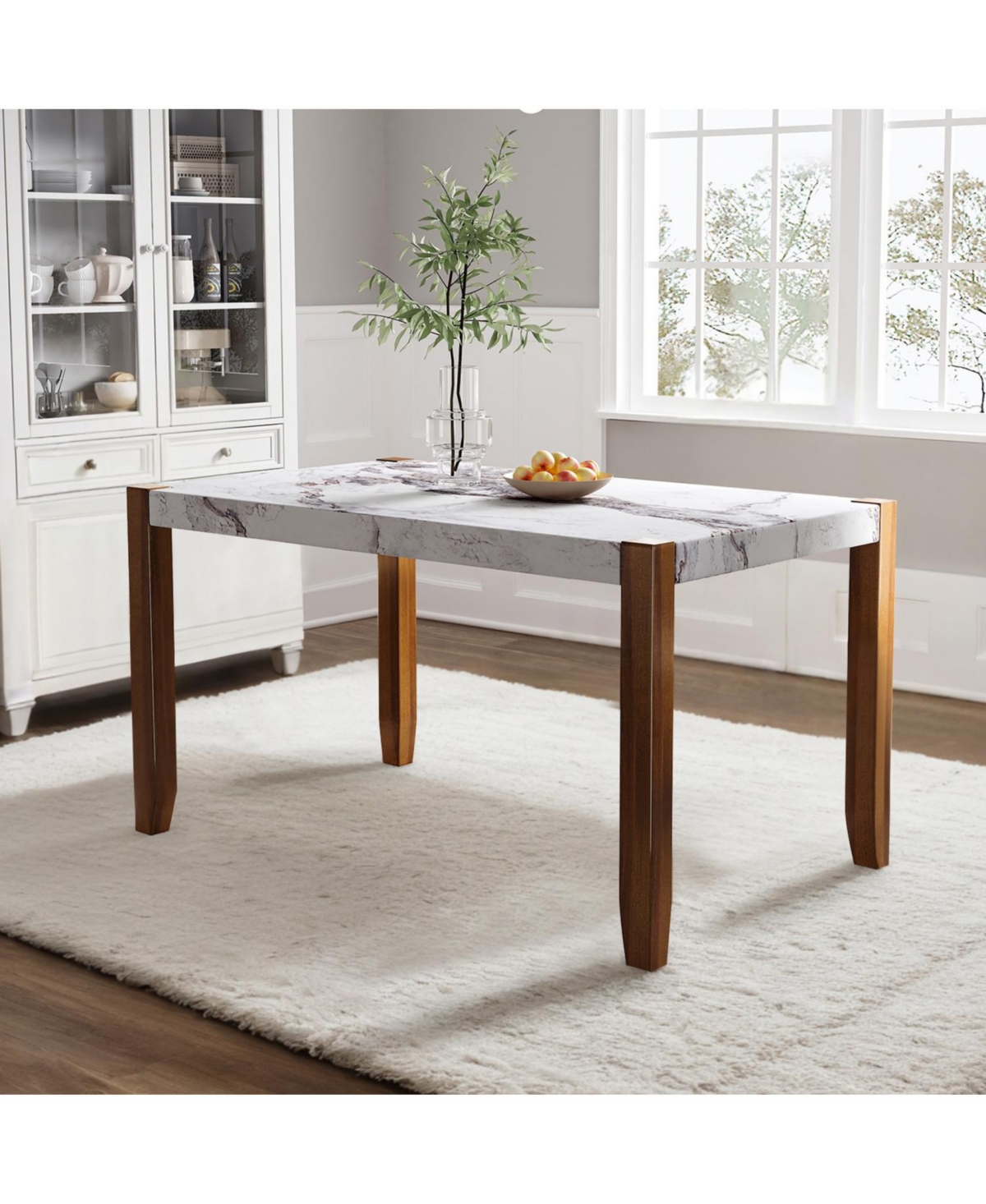 Click here for Streamdale 46.5" Faux Marble Dining Table  Wo... prices