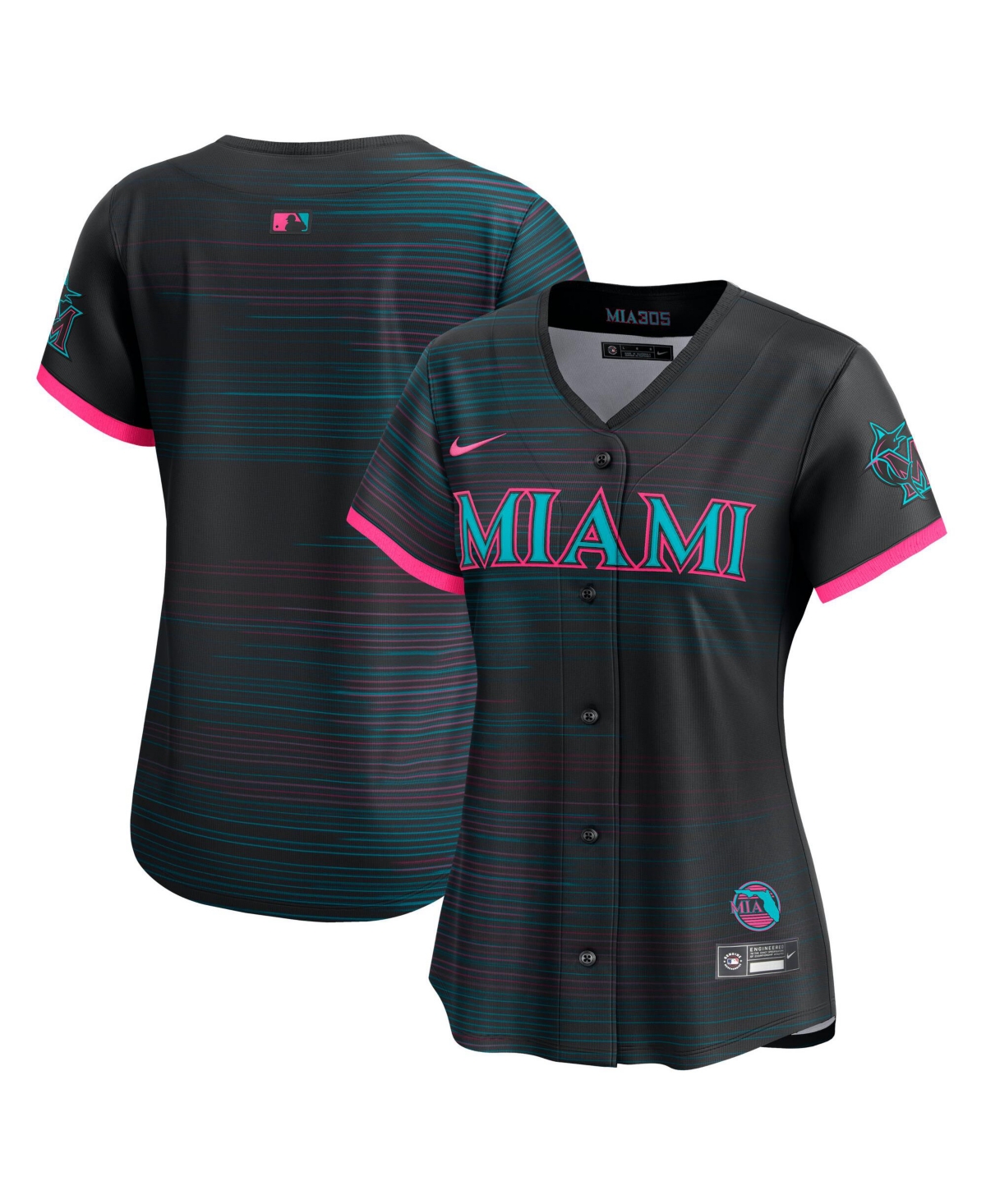 Click here for Nike Mens Black Miami Marlins 2025 City Connect Li... prices