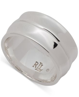 Lauren Ralph Lauren Silver-Tone Band Ring - Macy's