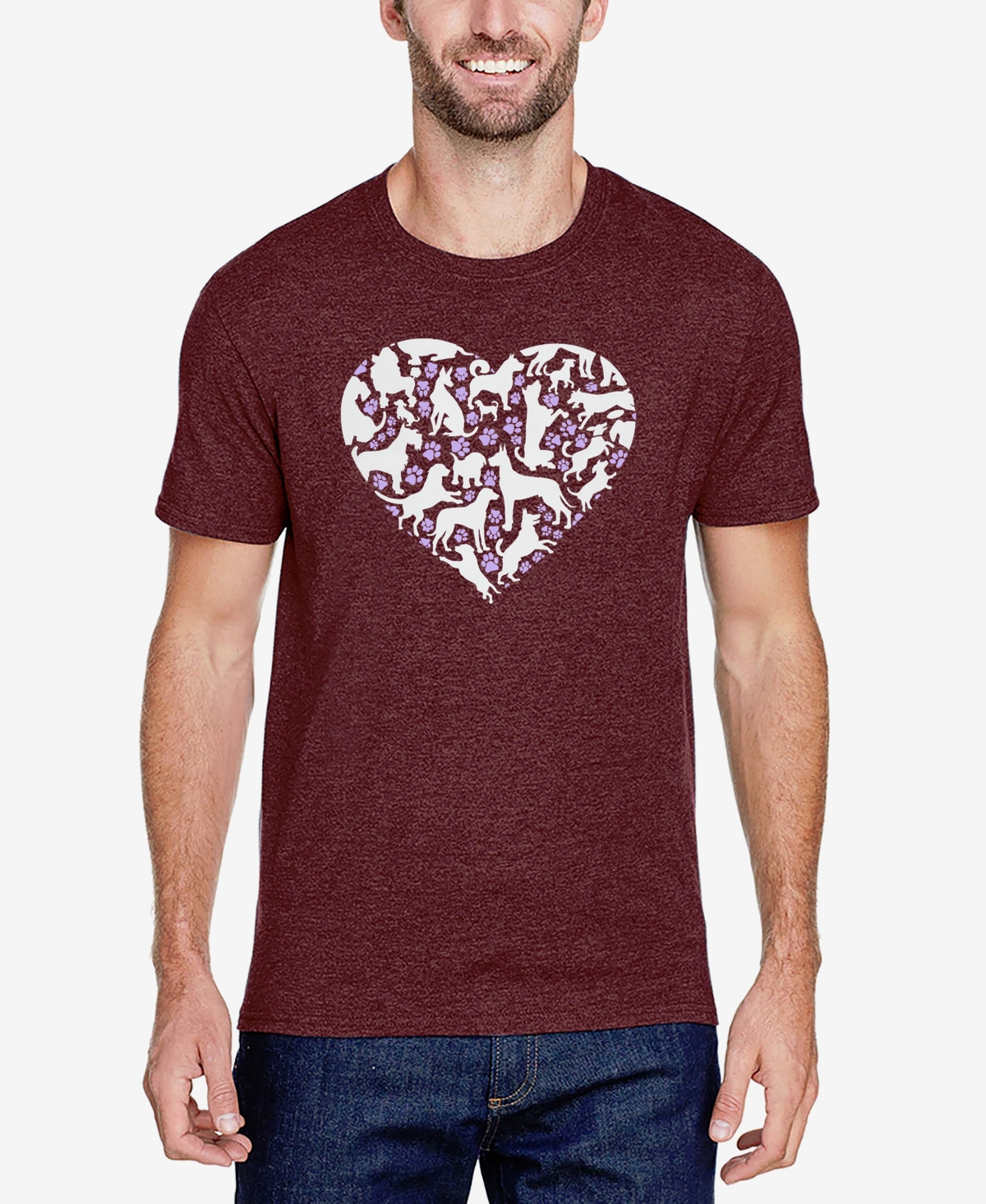 Click here for La Pop Art Mens Dog Heart Premium Blend Word Art T... prices