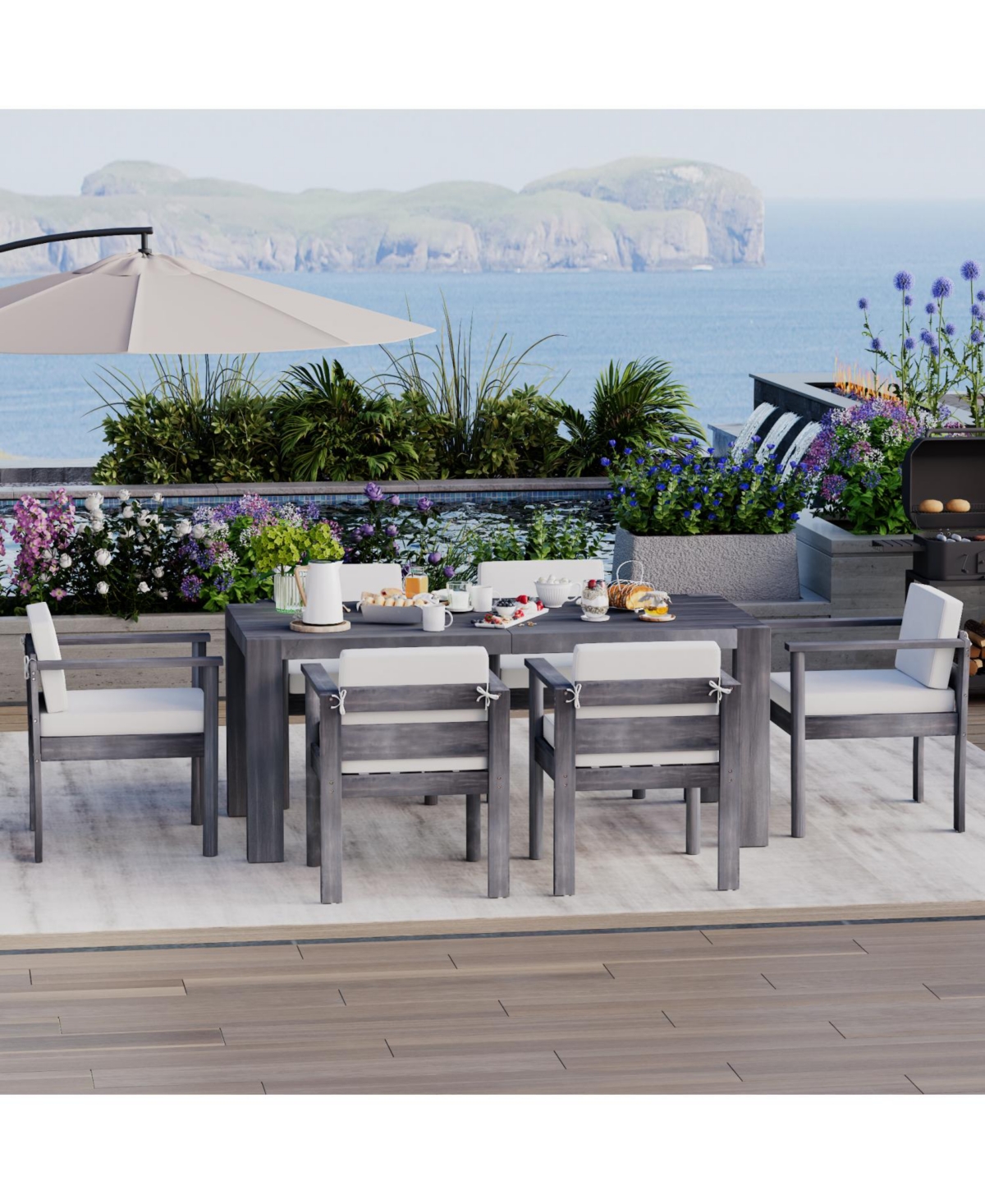Click here for Streamdale 7-Pc Patio Dining Set 70.8" Table... prices