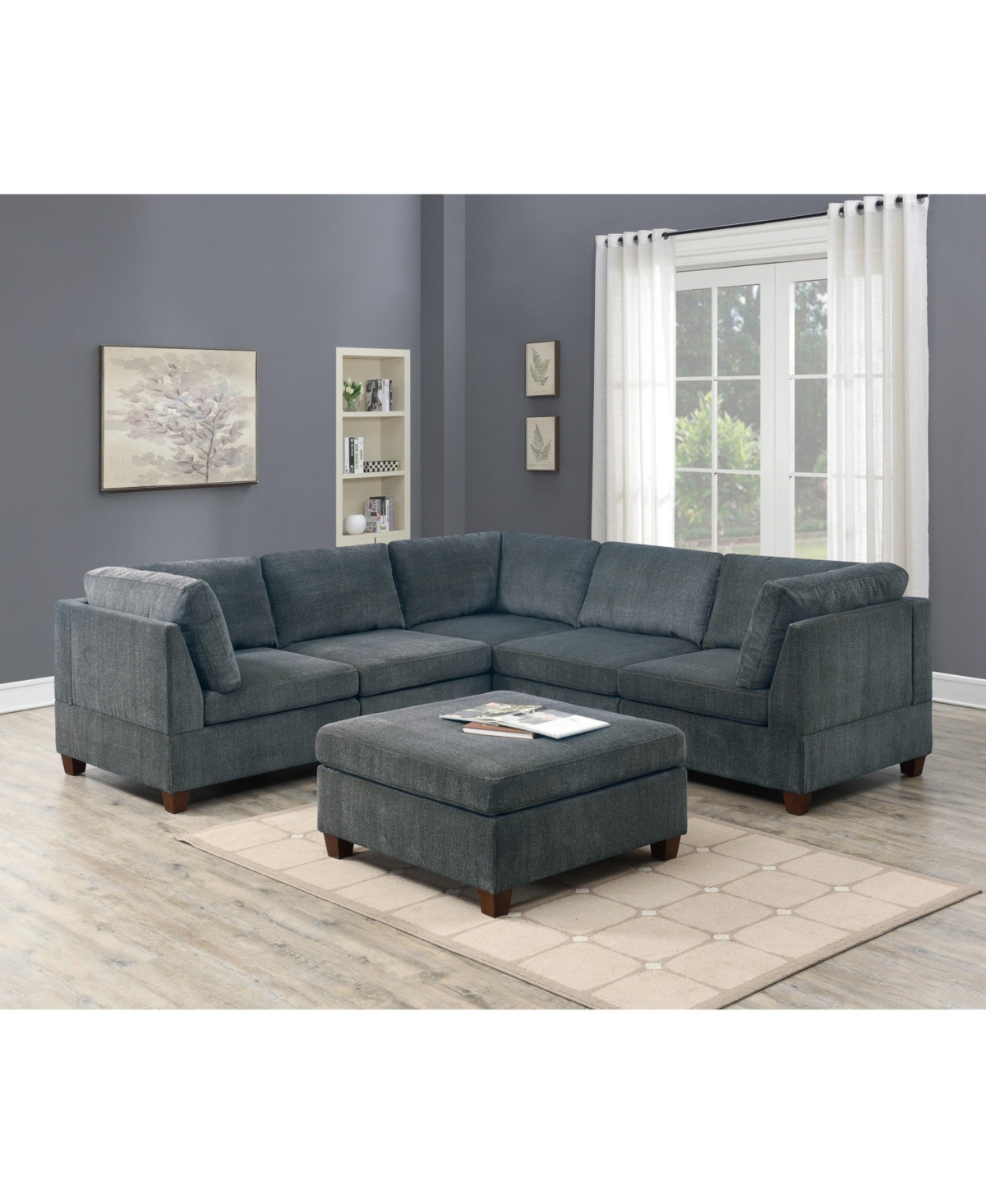 Click here for Streamdale Grey Chenille Modular Sectional 6 Piece... prices
