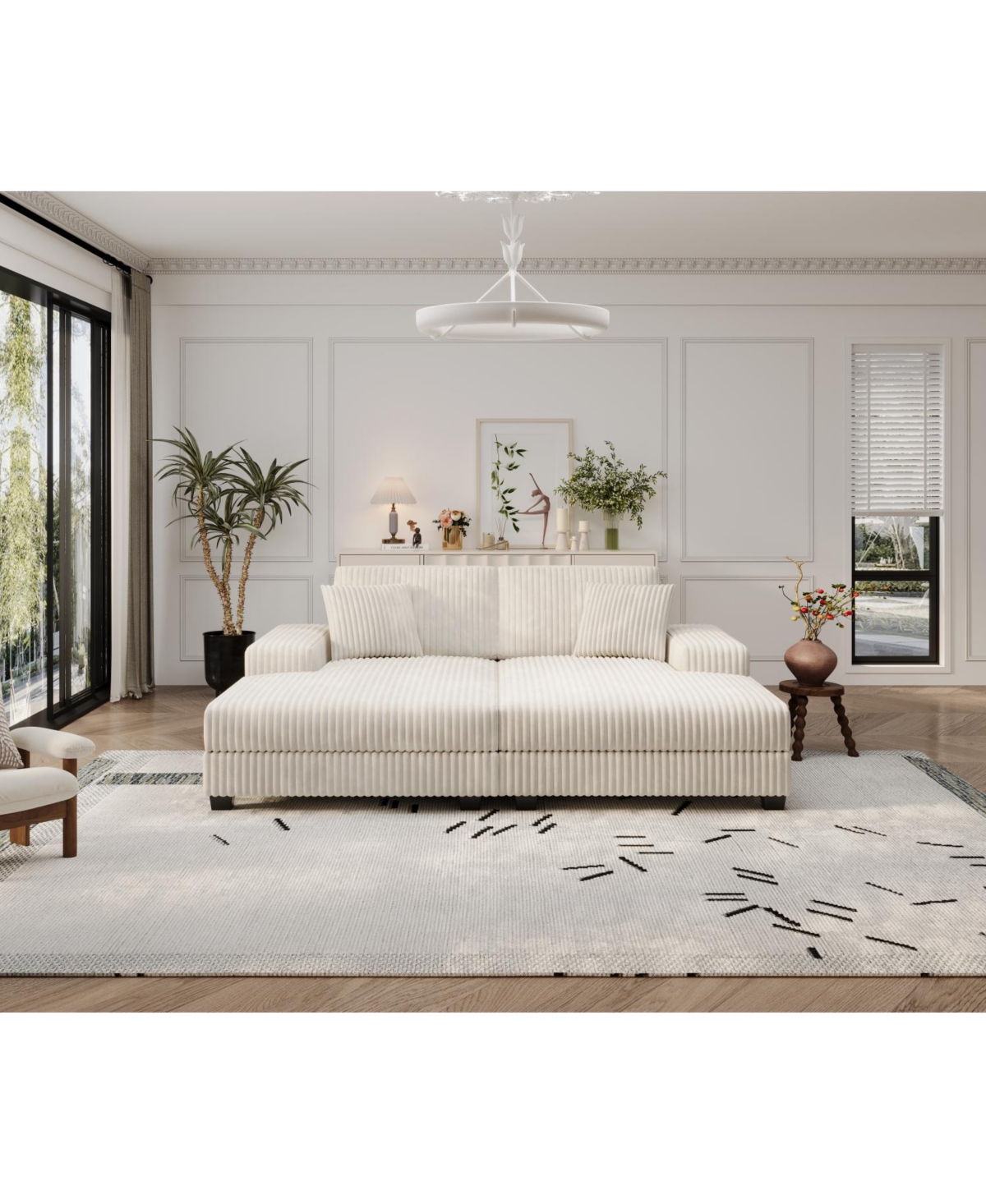 Click here for Streamdale Cozy Corduroy Sofa Sleeper  Modern Over... prices