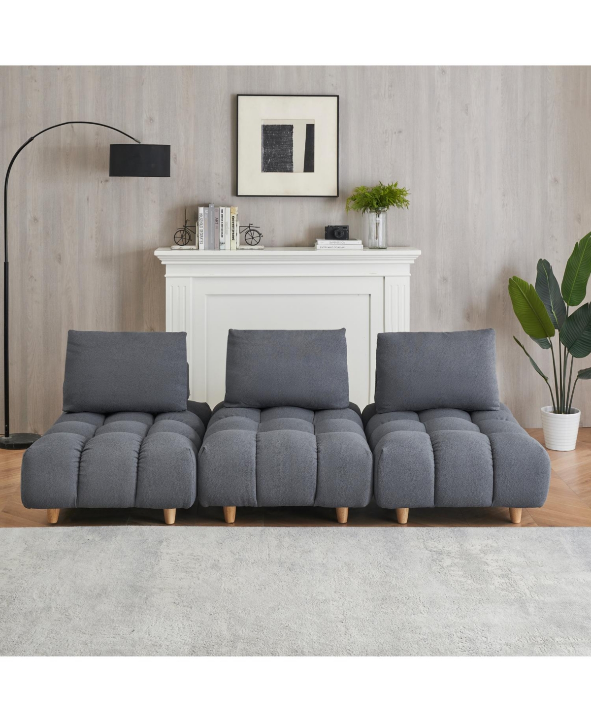 Click here for Streamdale Teddy Sofa Fabric  90"  Gray - Gra... prices