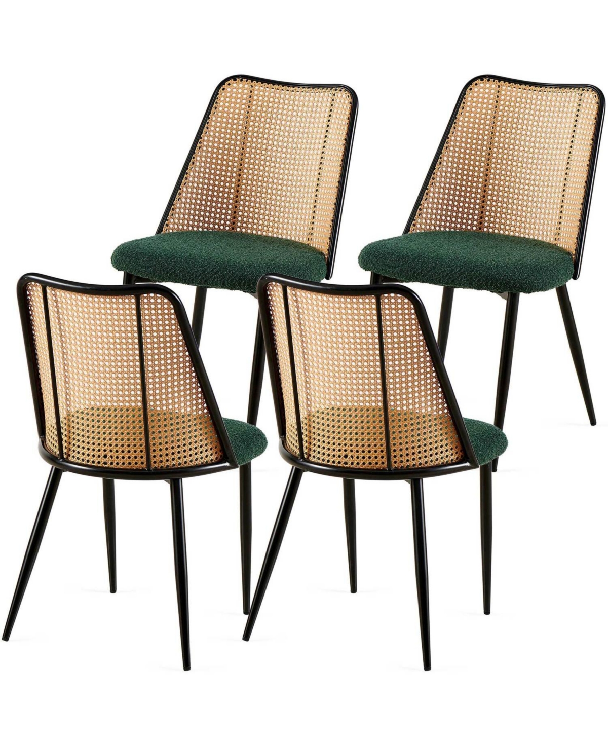 Click here for Streamdale Boucle and Cane Dining Chairs (Set of 4... prices