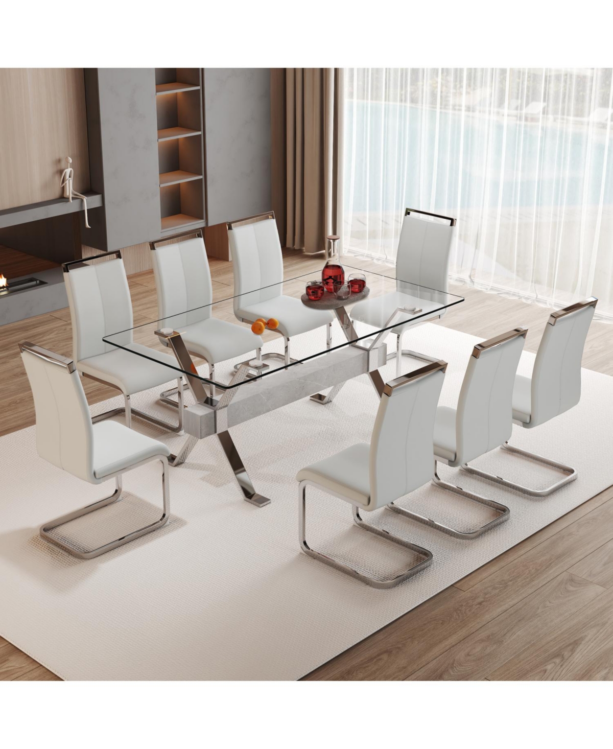 Click here for Streamdale Elegant Glass Dining Set (71"x35.4... prices