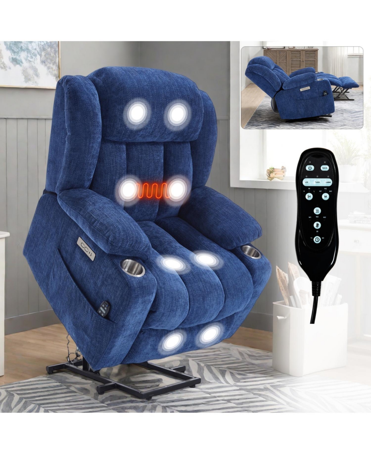Click here for Streamdale Chenille Power Lift Recliner  Massage &... prices