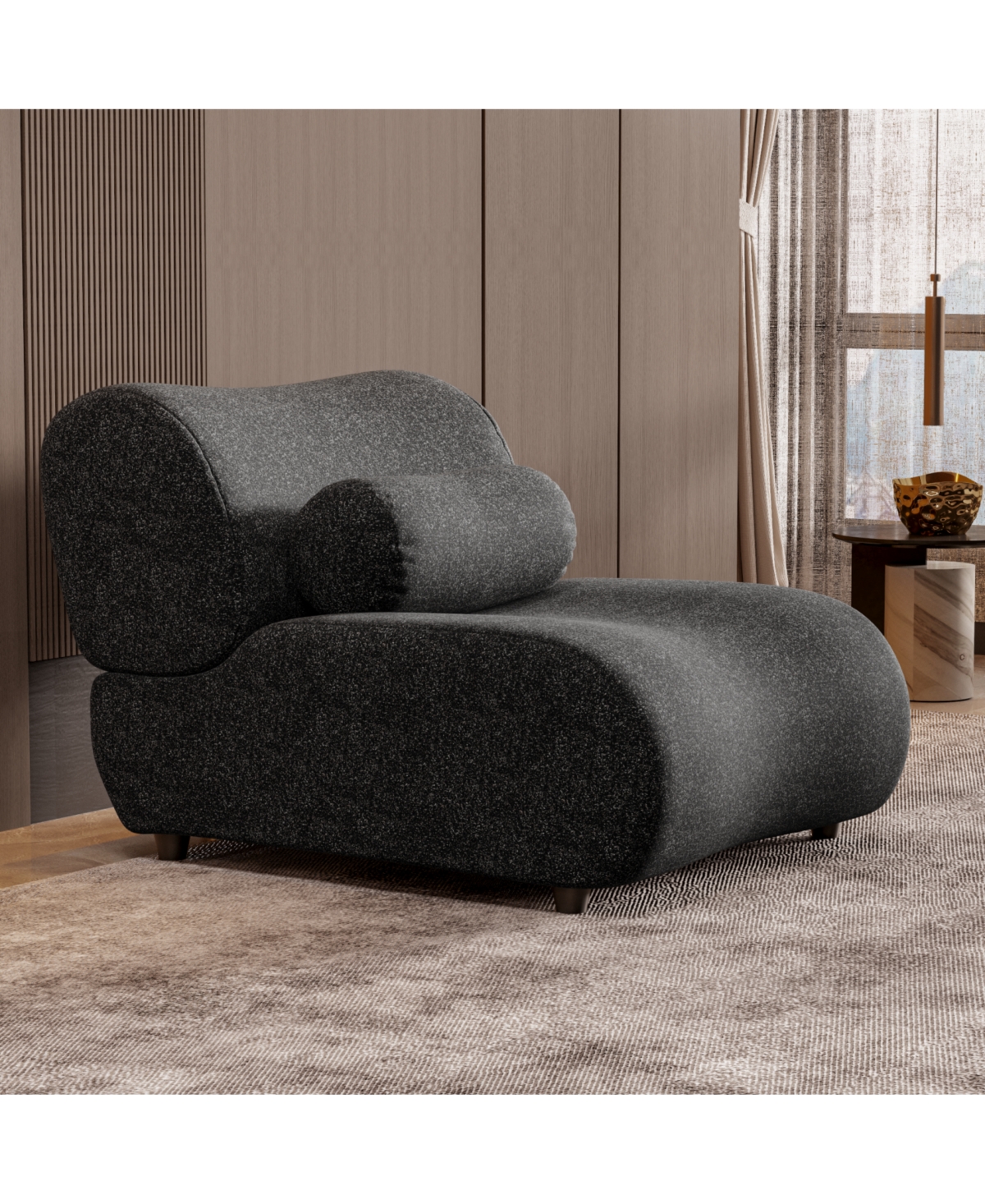 Click here for Streamdale Modular Black Chenille Sofa with Headre... prices