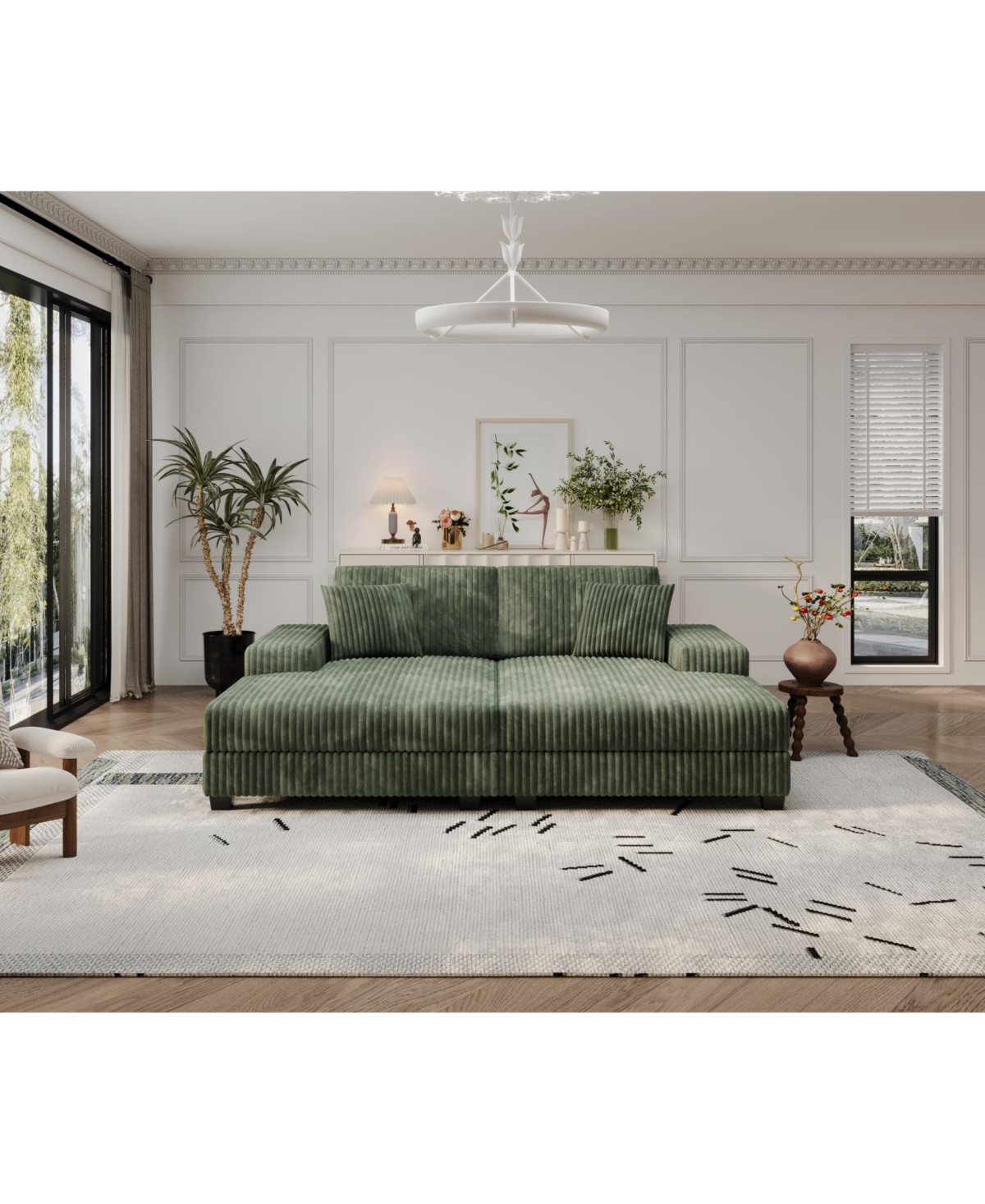 Click here for Streamdale Cozy Corduroy Sleeper Sofa Oversized  M... prices