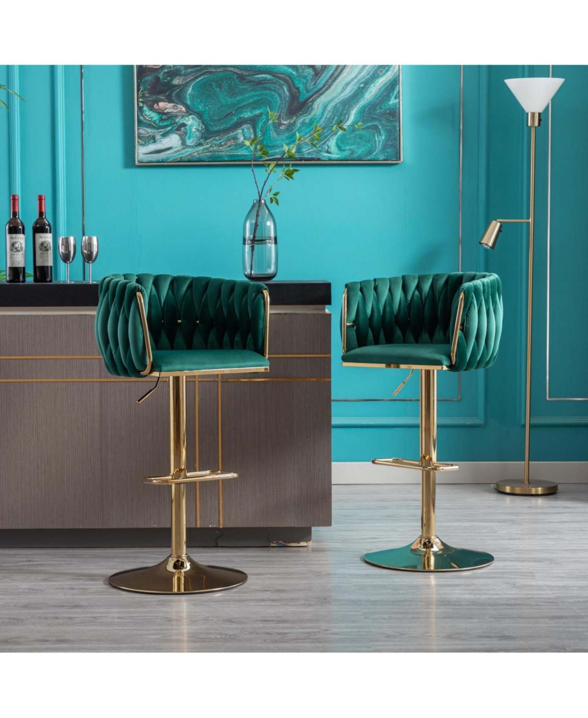 Click here for Streamdale Adjustable Swivel Chrome Barstools (Set... prices