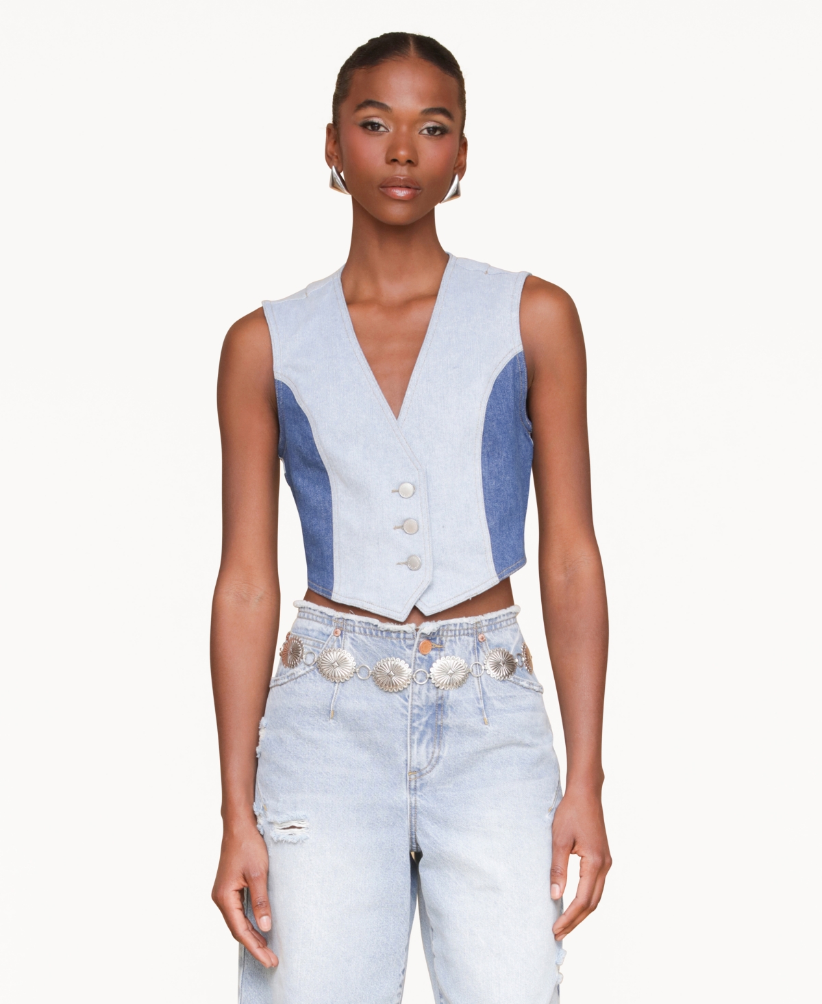 Click here for Avec Les Filles Womens Colorblocked Vest - Terra L... prices
